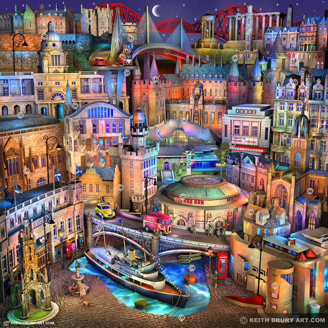 Edinburgh Nightfall – Keith Drury Art